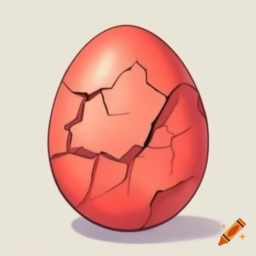 Anime style red cracked Easter egg on Craiyon