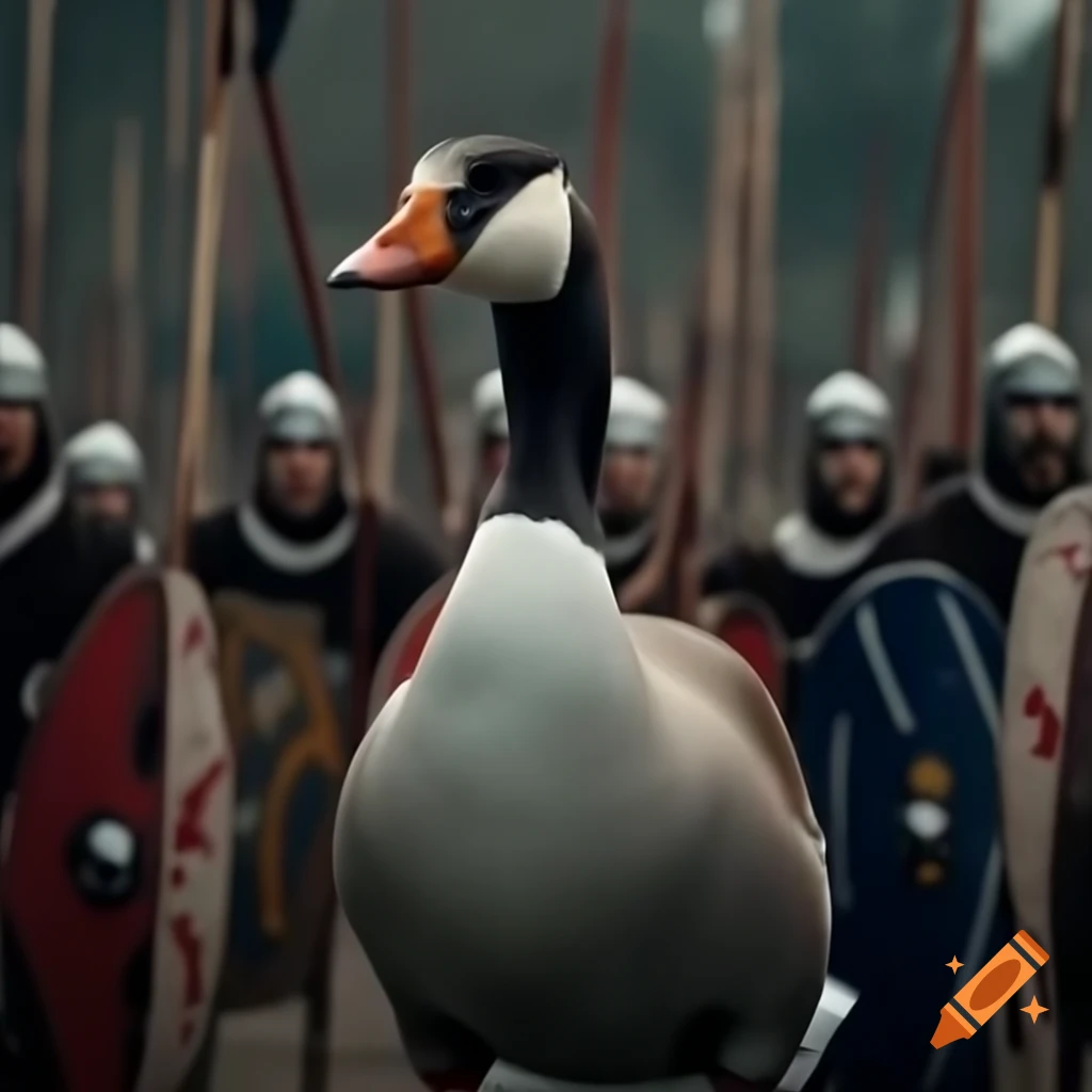 The Goose of Conquest, symbolizing bravery and determination on Craiyon
