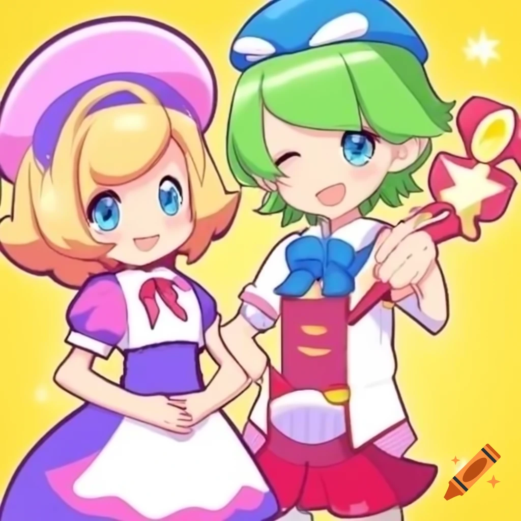 Arle nadja and amitie from puyo puyo in spanish cartoon style on Craiyon
