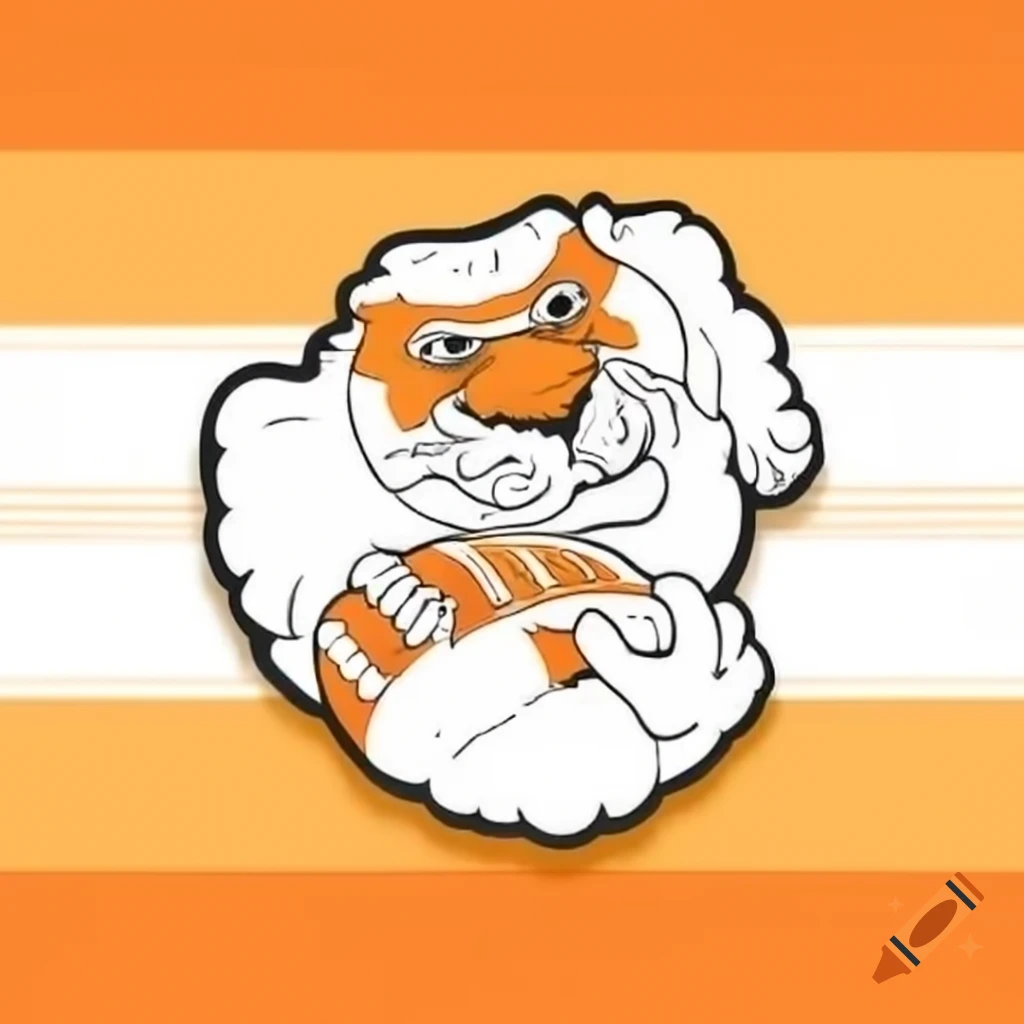 NFL-themed cartoon background in white and orange color scheme on Craiyon