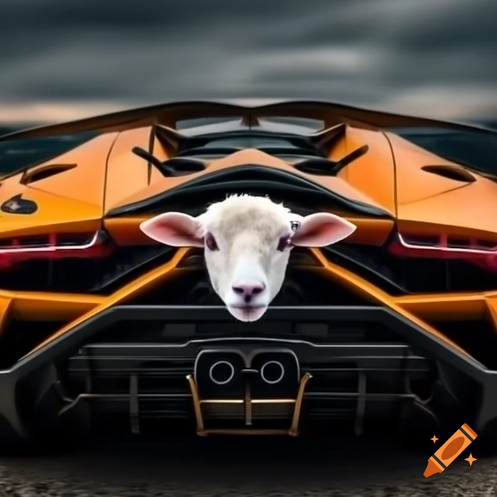 Lamborghini combined with a lamb, a unique automotive design on Craiyon
