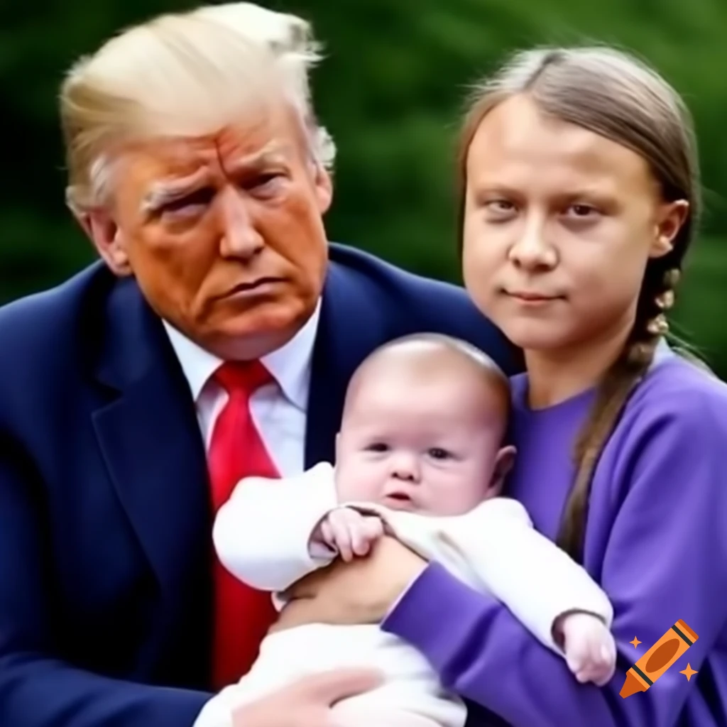 Conceptual illustration of a fictional baby combining traits of donald ... Conceptual illustration of a fictional baby combining traits of donald ...