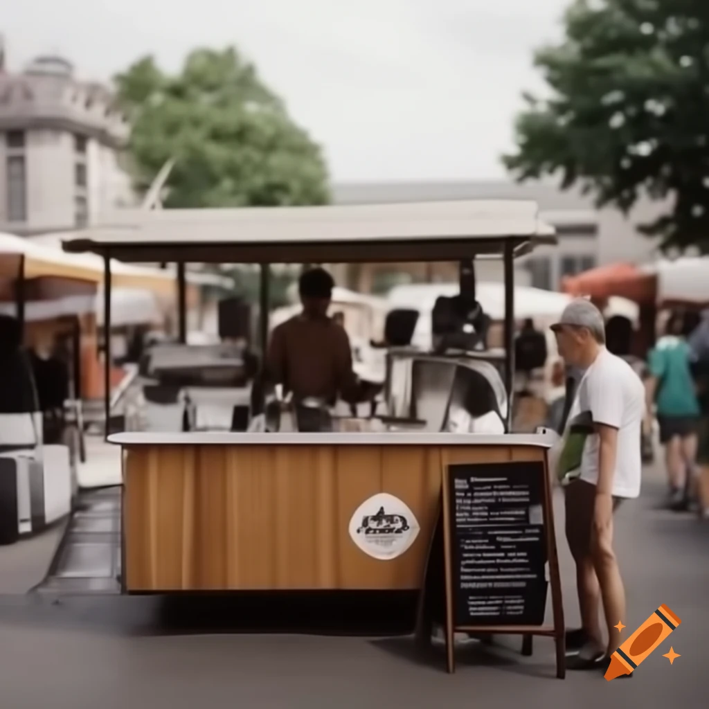 Coffee stand 'Coffee Express' at summer breakfast market on Craiyon