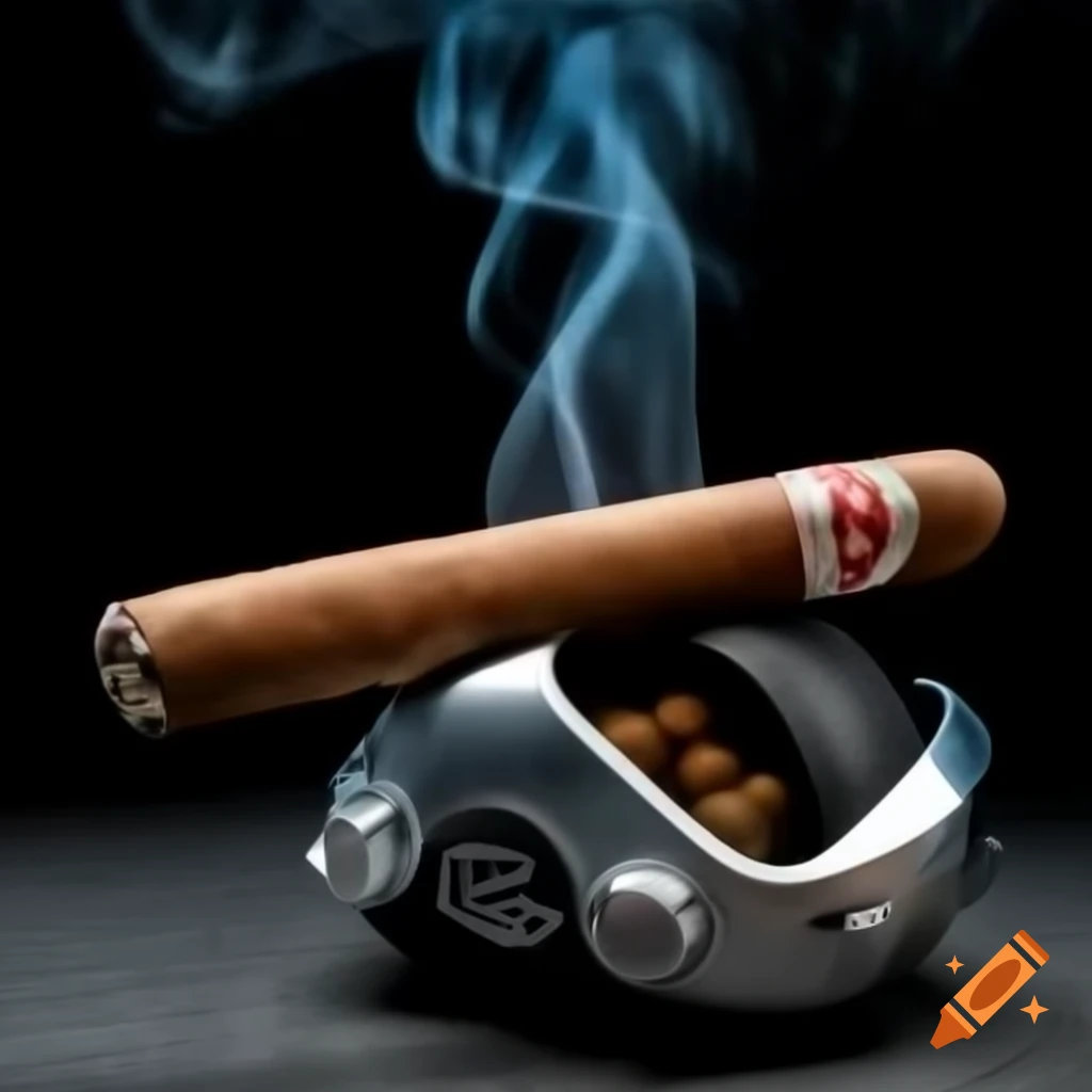 Futuristic cigar with smoke in modern design on Craiyon