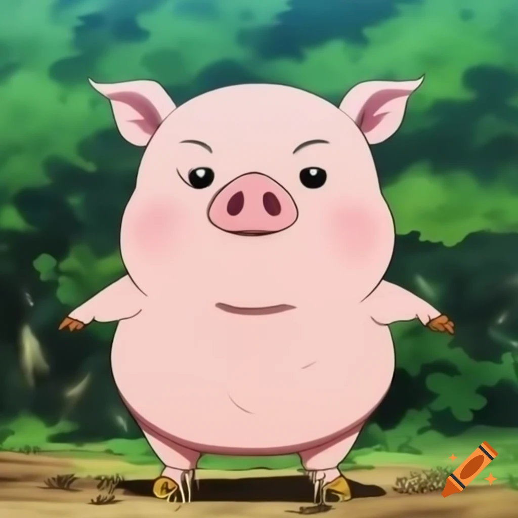 Unique pig character inspired by anime series Hawk from Seven Deadly ...