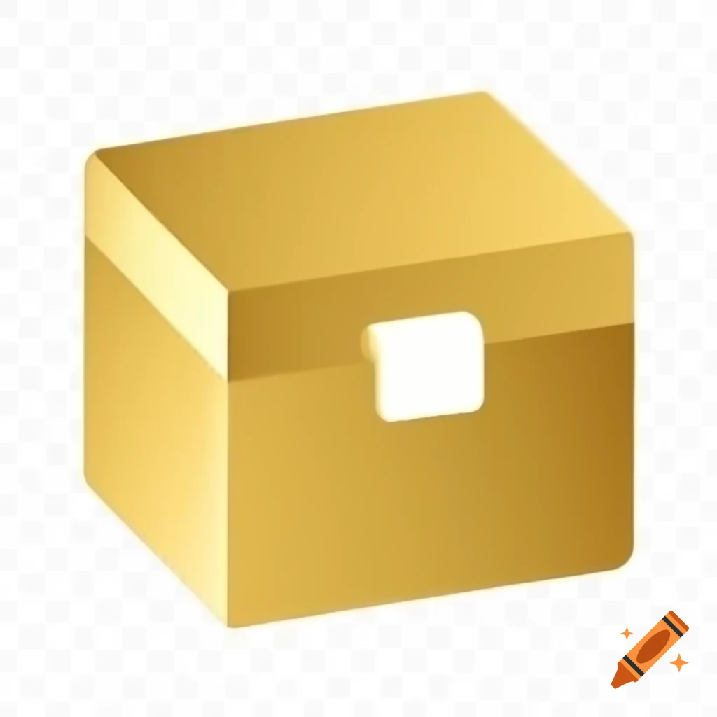 Golden box icon design on Craiyon