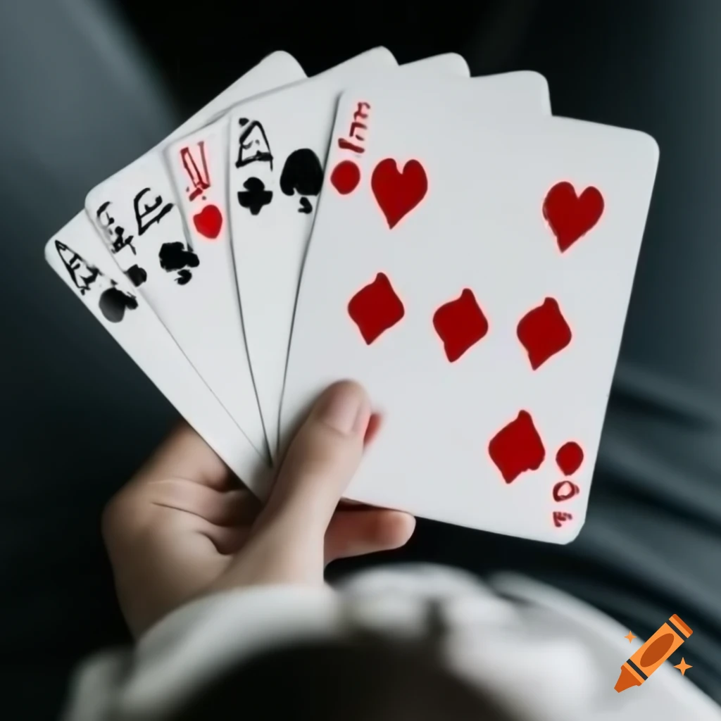 Close-up view of playing cards in hyperrealistic style on Craiyon