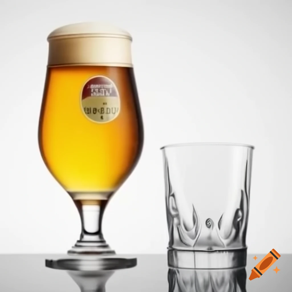 Frosted glass pint of golden beer with bubbles and creamy head on Craiyon