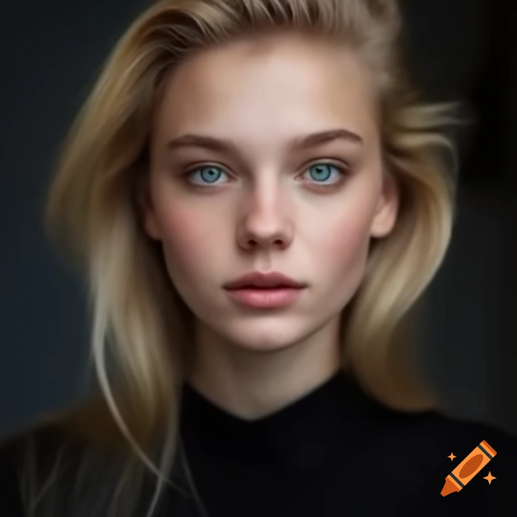Color Portrait Of Greta Thunberg At Age 20 In Plaid Shirt And Leather
