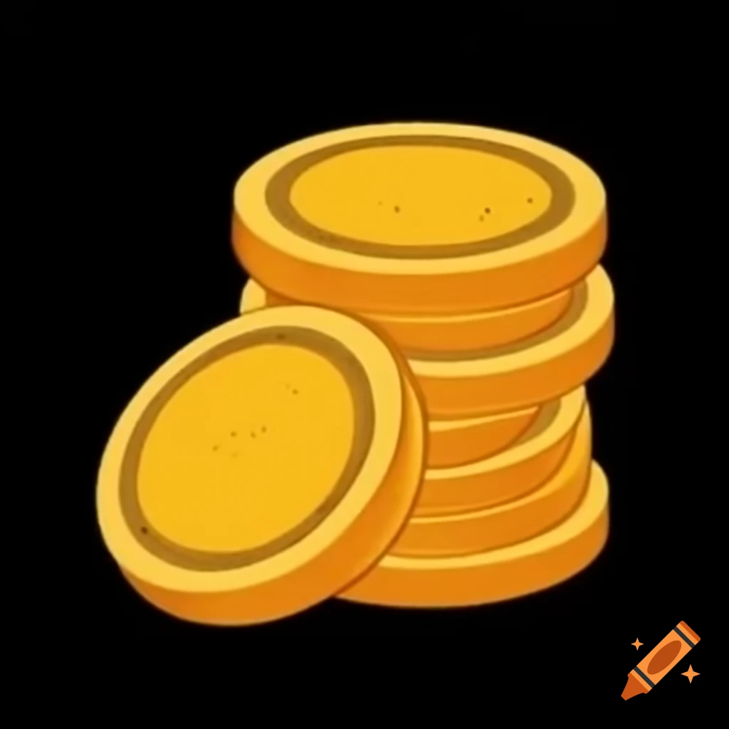 Three stacks of silver coins on a black background in cartoon style on ...