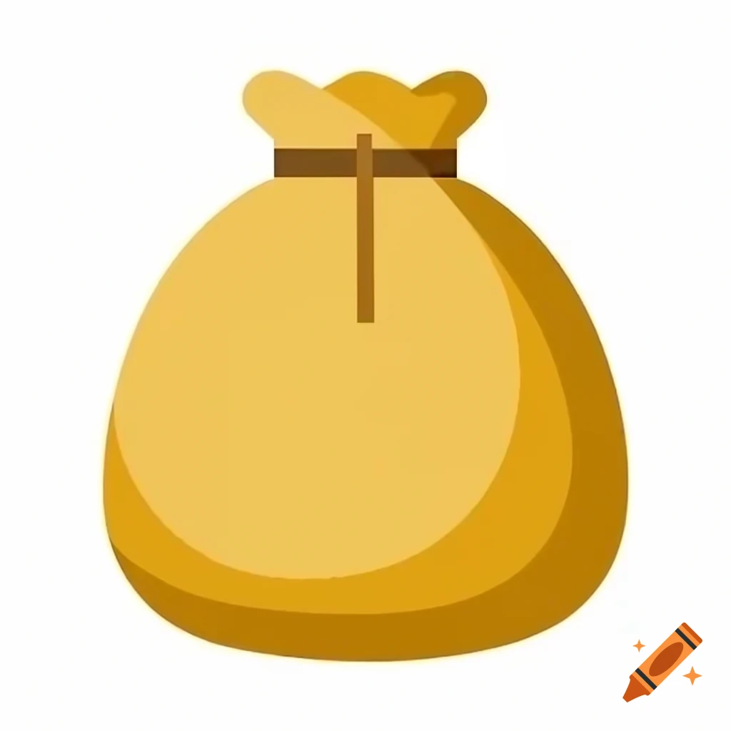 Golden sack icon illustration on Craiyon