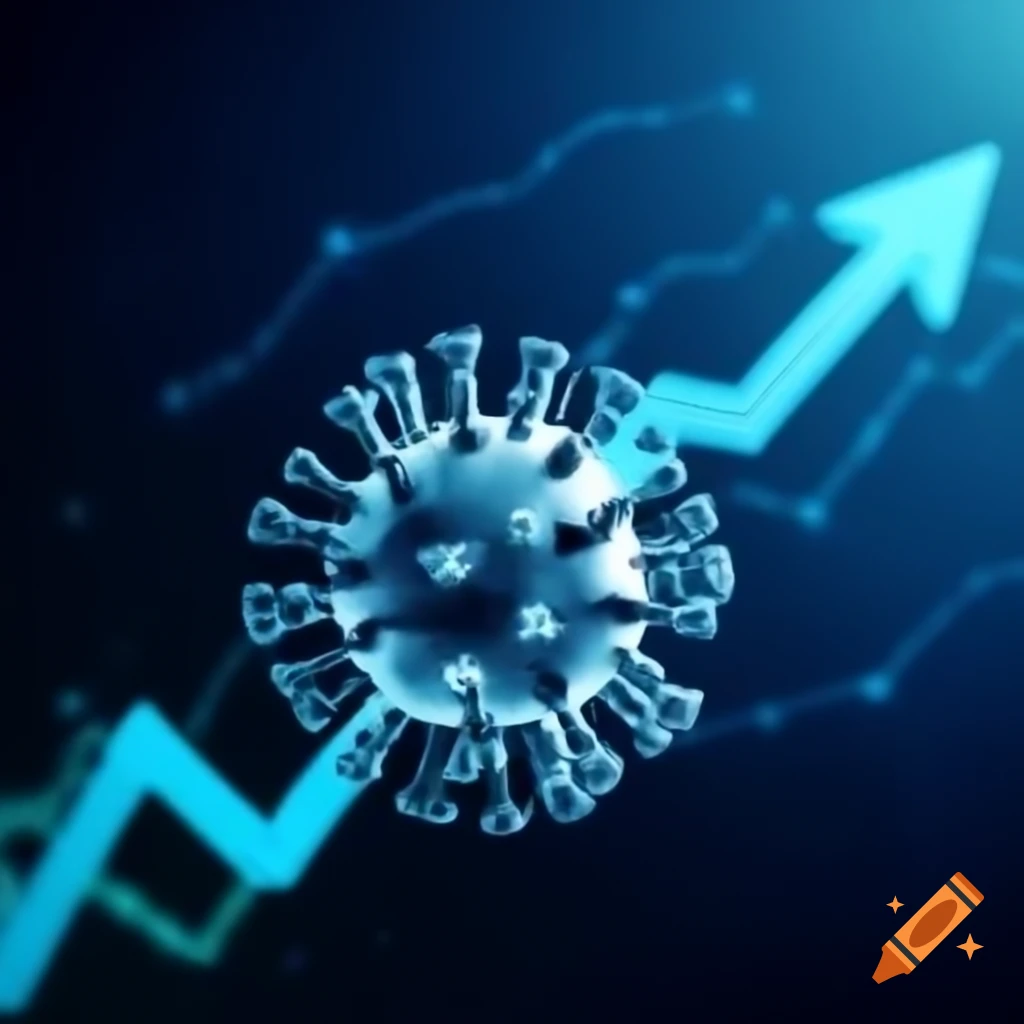 Graph depicting rising virus statistics on Craiyon