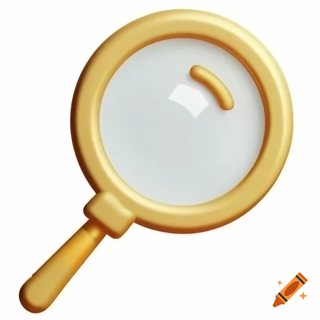 Detailed golden magnifying glass icon on Craiyon