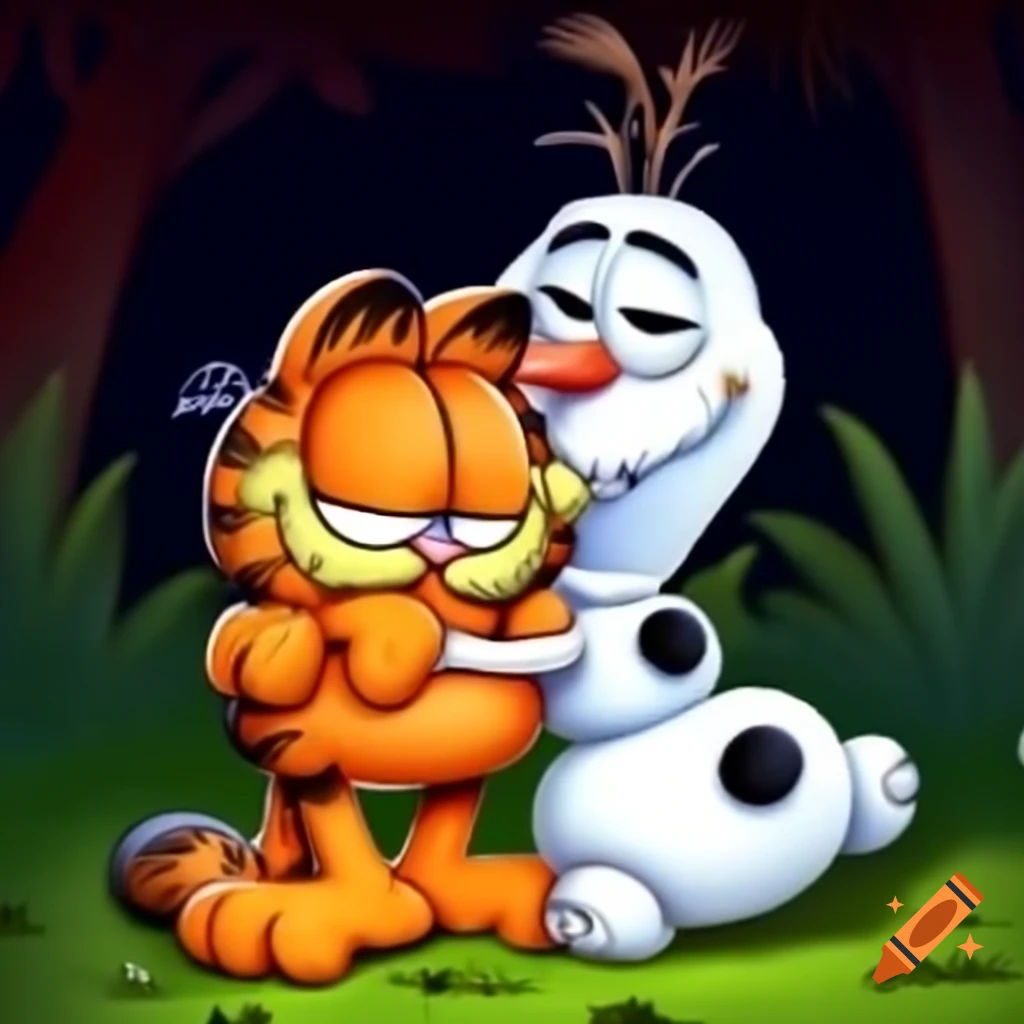 [garfield is lying on the couch, looking bored and disinterested. a ...