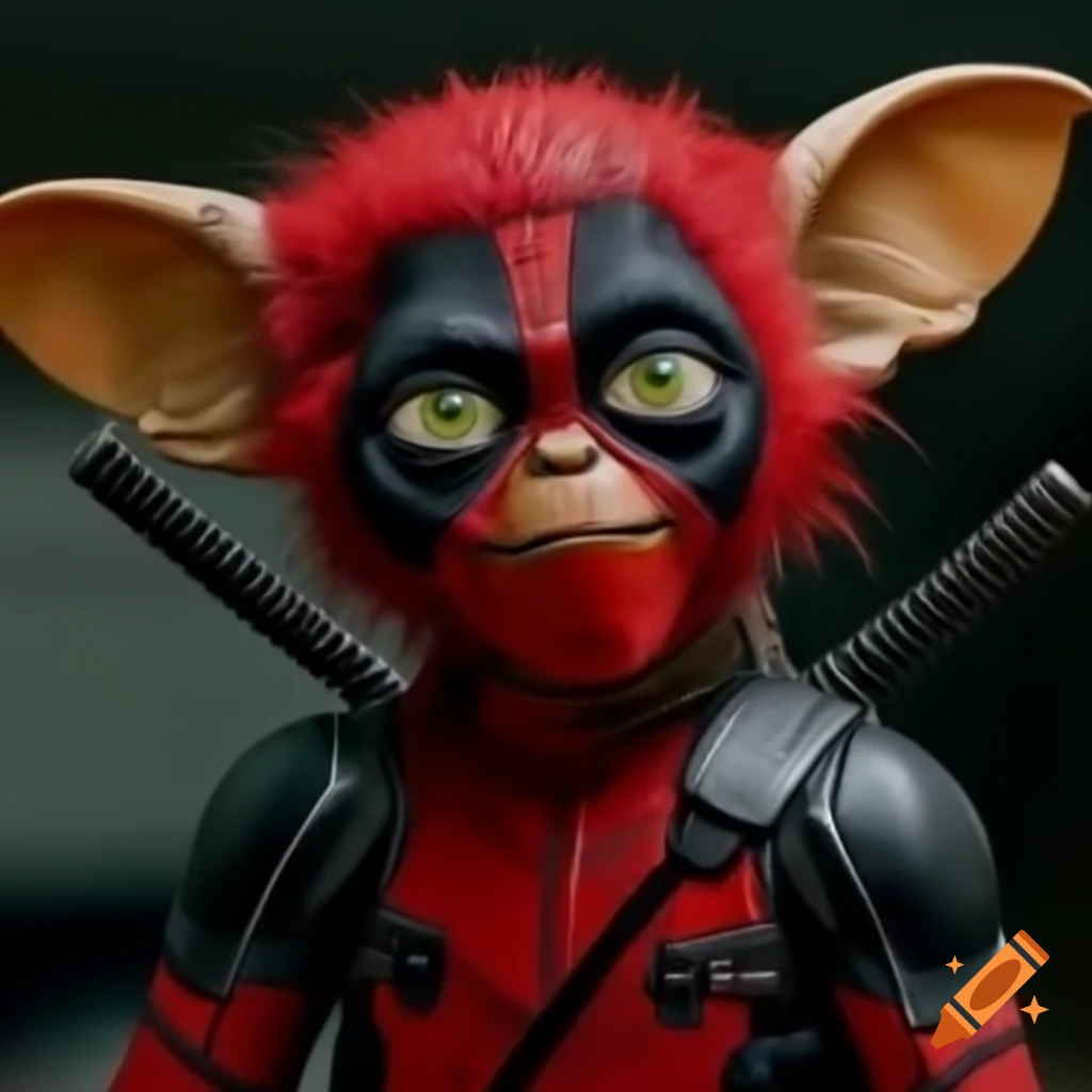 Deadpool character reimagined as a gremlin on Craiyon