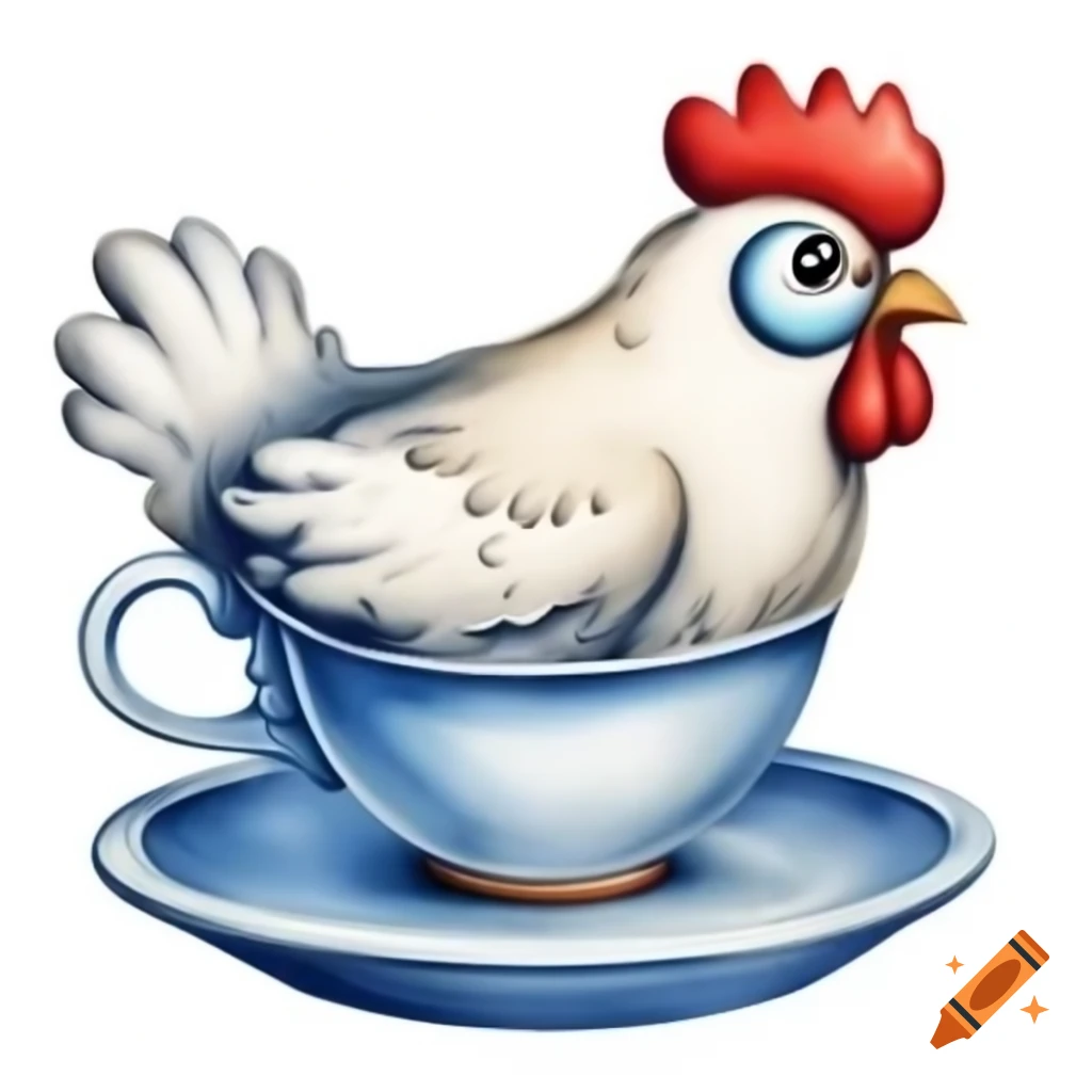 Frantic Chicken Coffee logo inspired by Ren and Stimpy with detailed ...