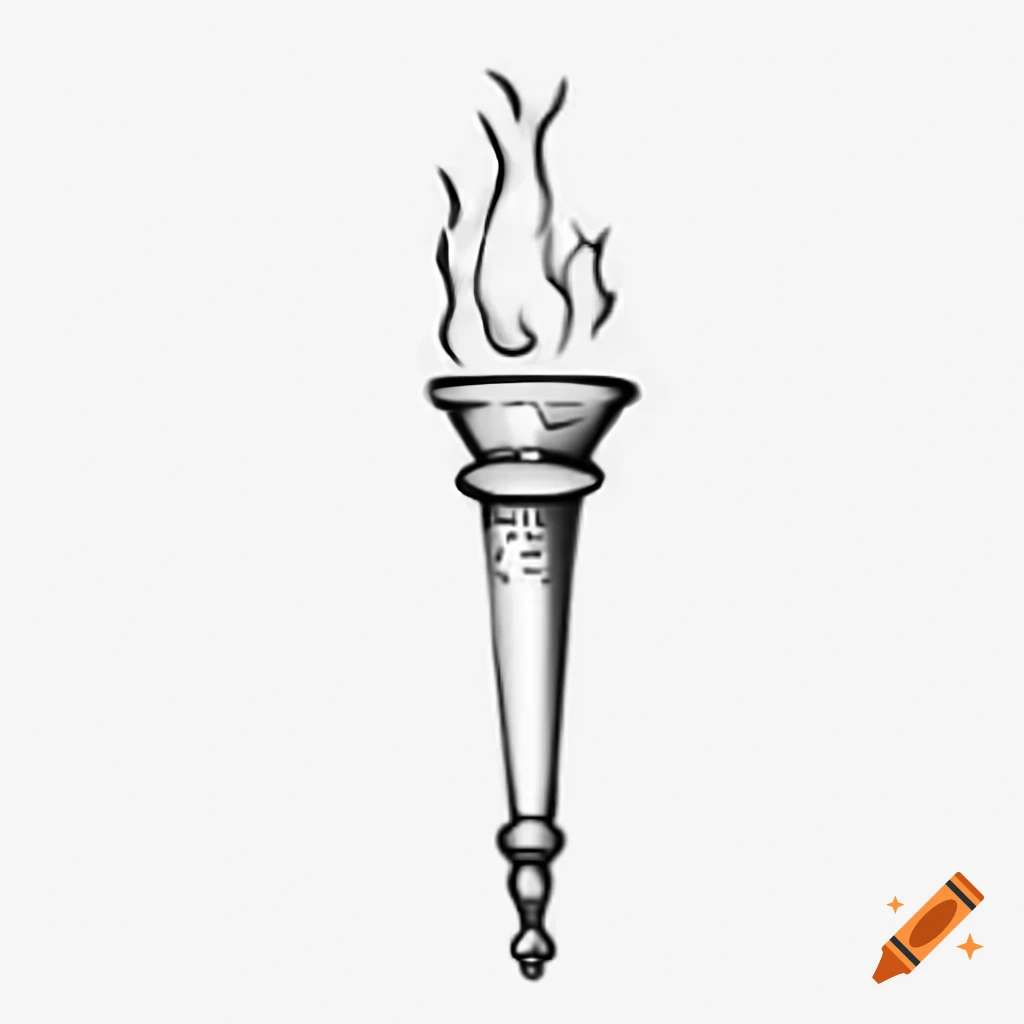 Sketch of a mystic torch symbol on Craiyon