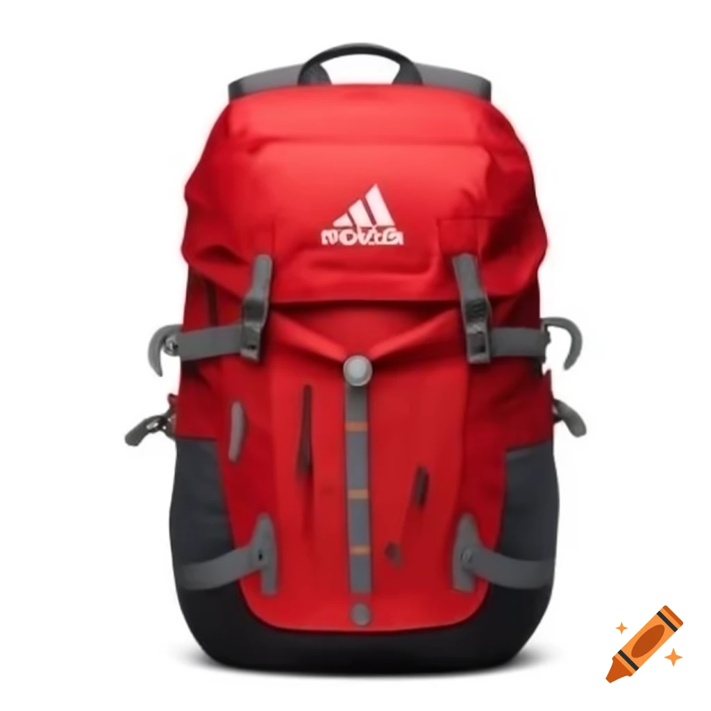 Red hiking backpack on Craiyon