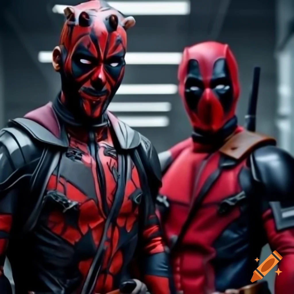 Deadpool character studying math in a classroom setting on Craiyon