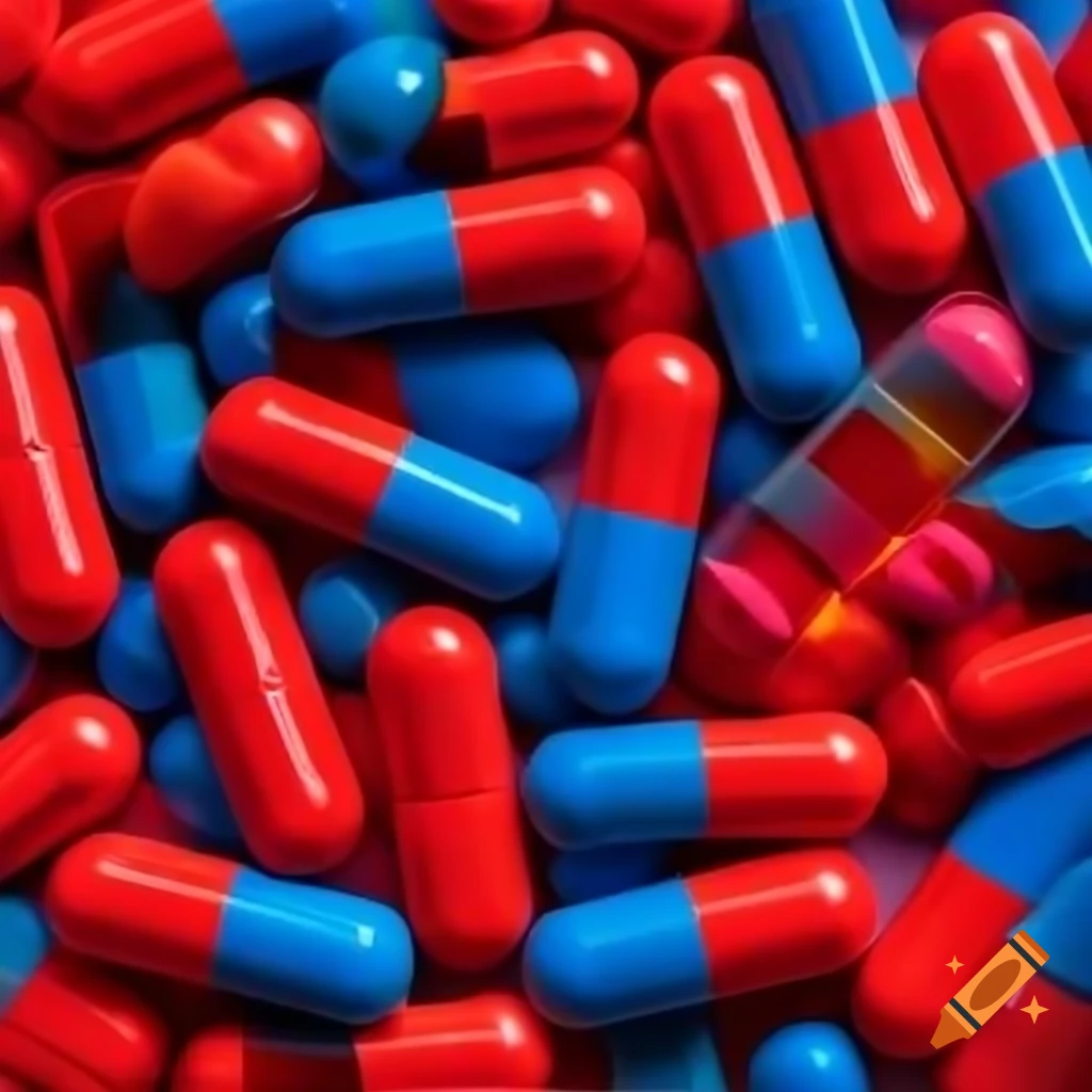 Medicine tablets alongside leaves and herbs on Craiyon