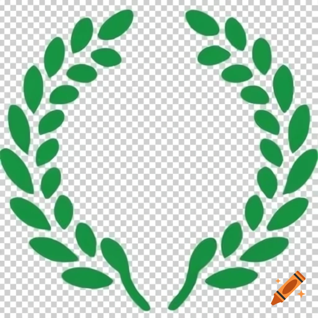 Green laurel wreath icon symbolizing victory or achievement on Craiyon