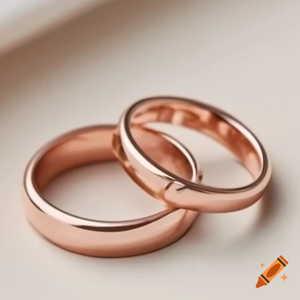 Rose gold wedding rings resembling infinity symbol on Craiyon