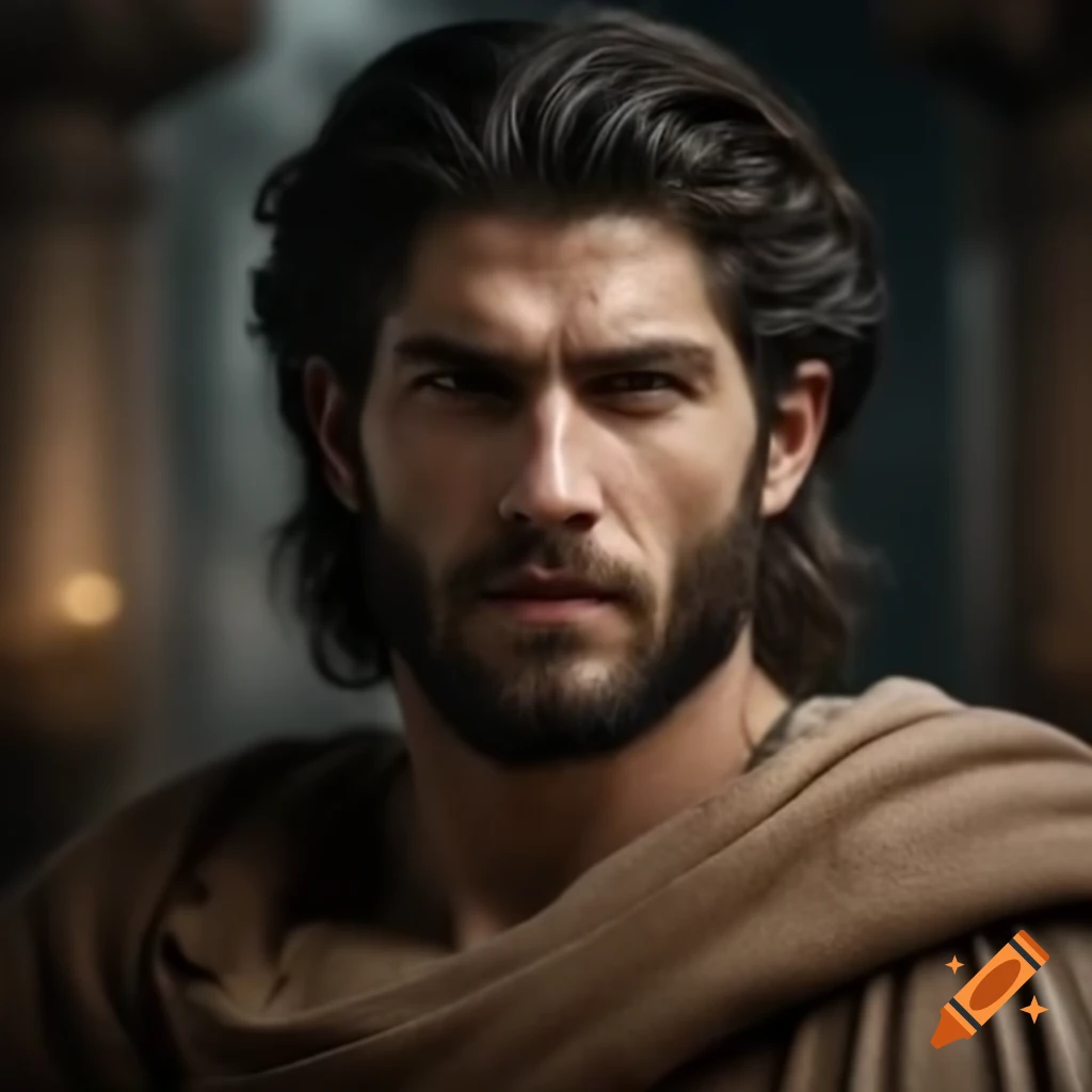 Realistic portrait of ancient Greek prince Telemachus, young and ...