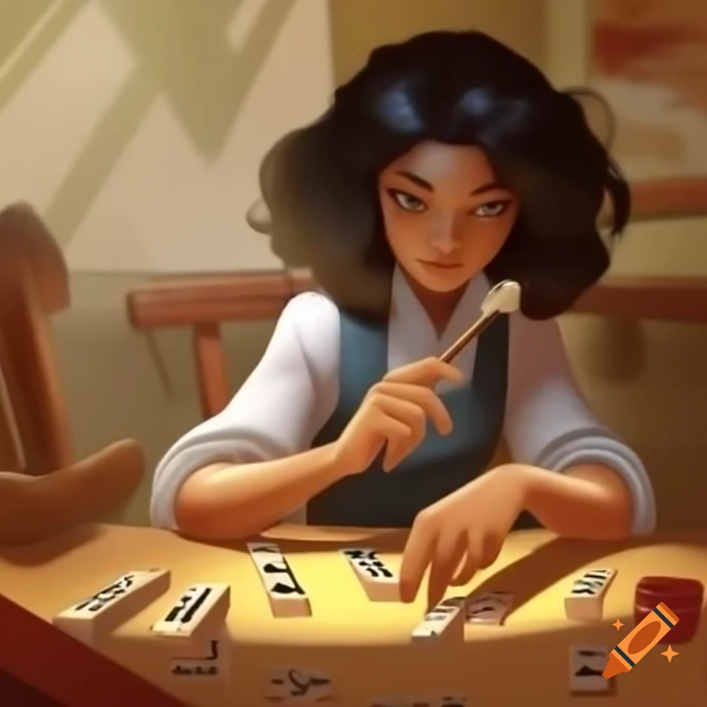 Women playing dominoes on Craiyon