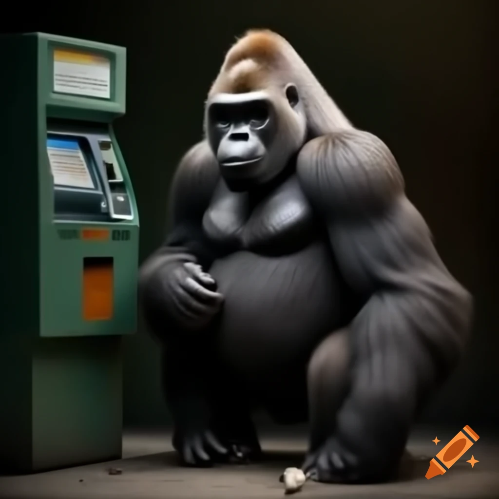 Banana man in cyberpunk server room filled with hacking equipment on Craiyon