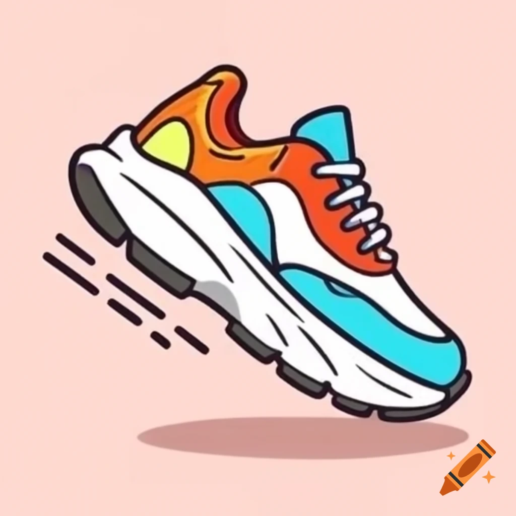 Illustration of a running shoe on Craiyon