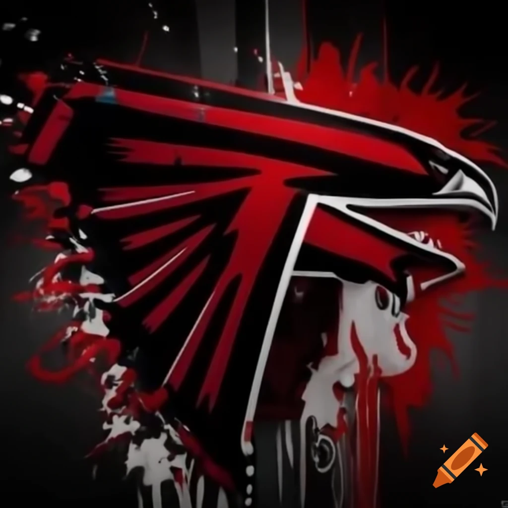 Atlanta falcons jersey with red and black paint splashes and 'rise up' text on Craiyon