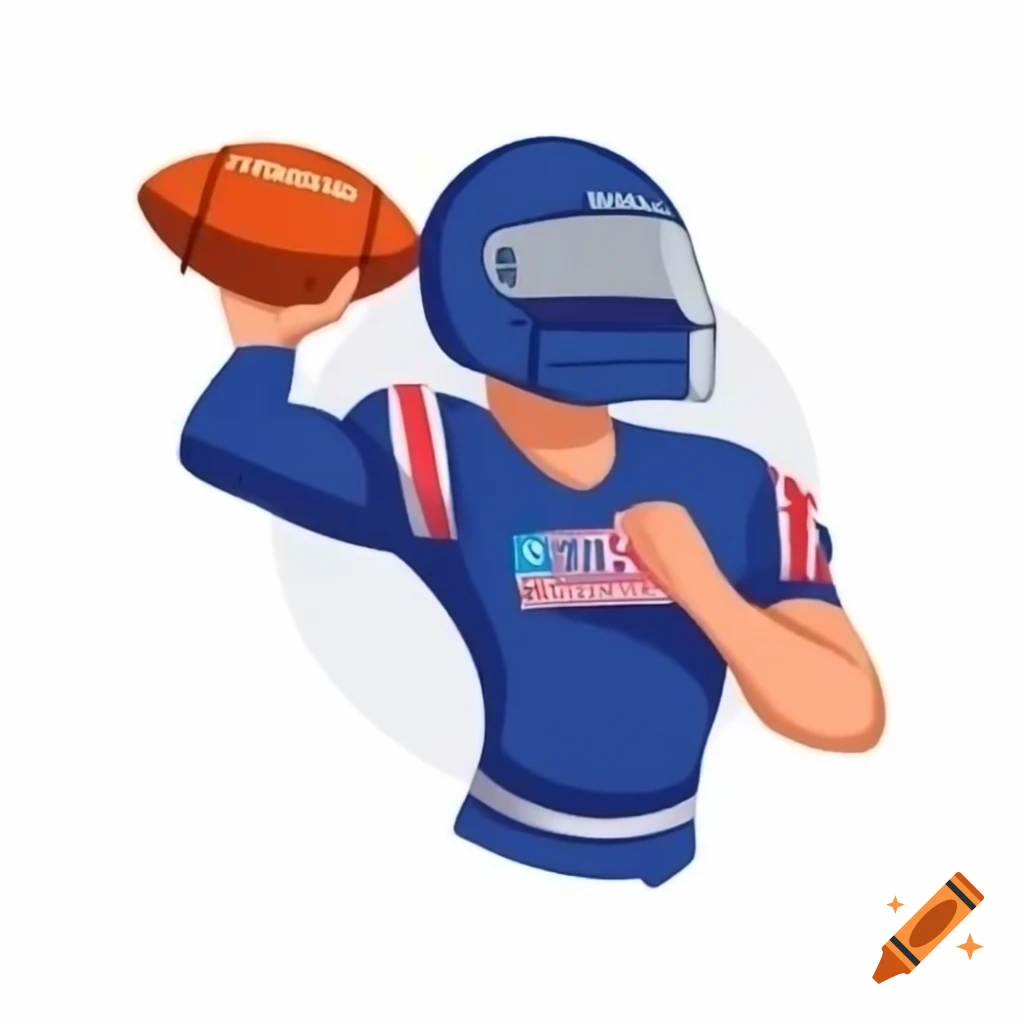 Race car driver throwing american football in digital flat art style on ...