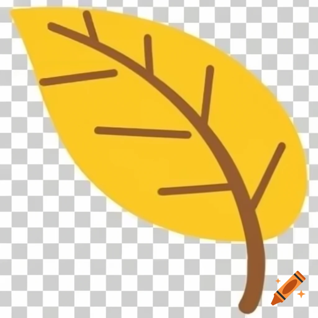 Cartoon of a yellow leaf on Craiyon