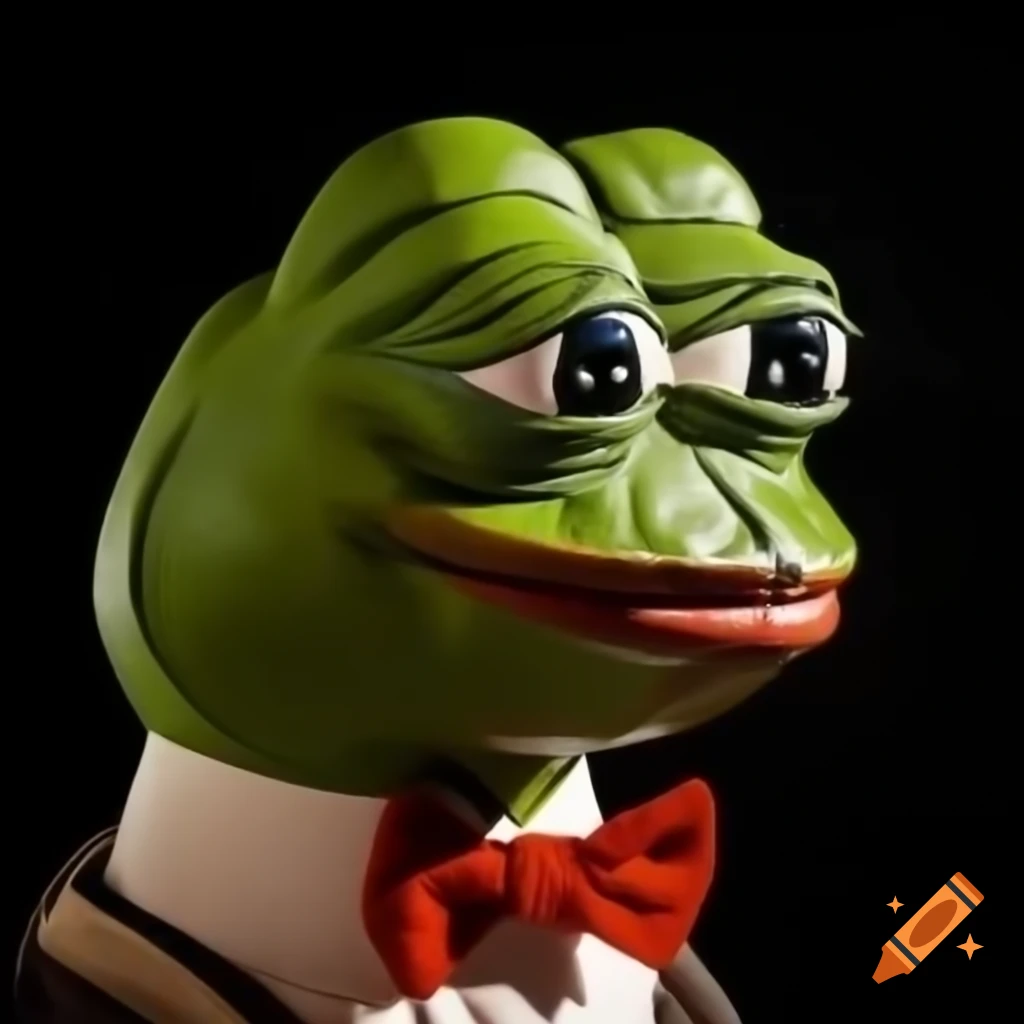 Pepe the Frog floating in space with whimsical thought bubble on Craiyon