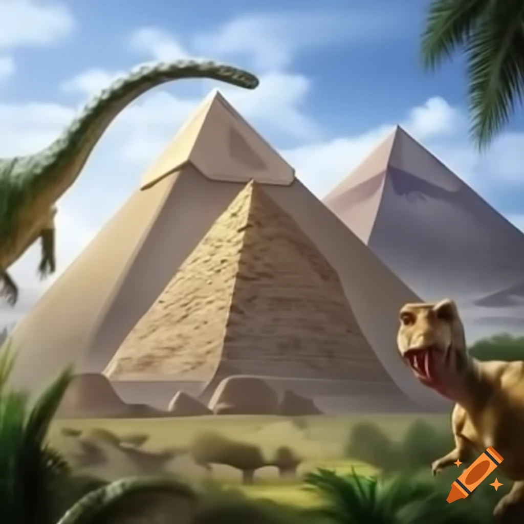 Comparison of three pyramids in a desert landscape including the Great ...