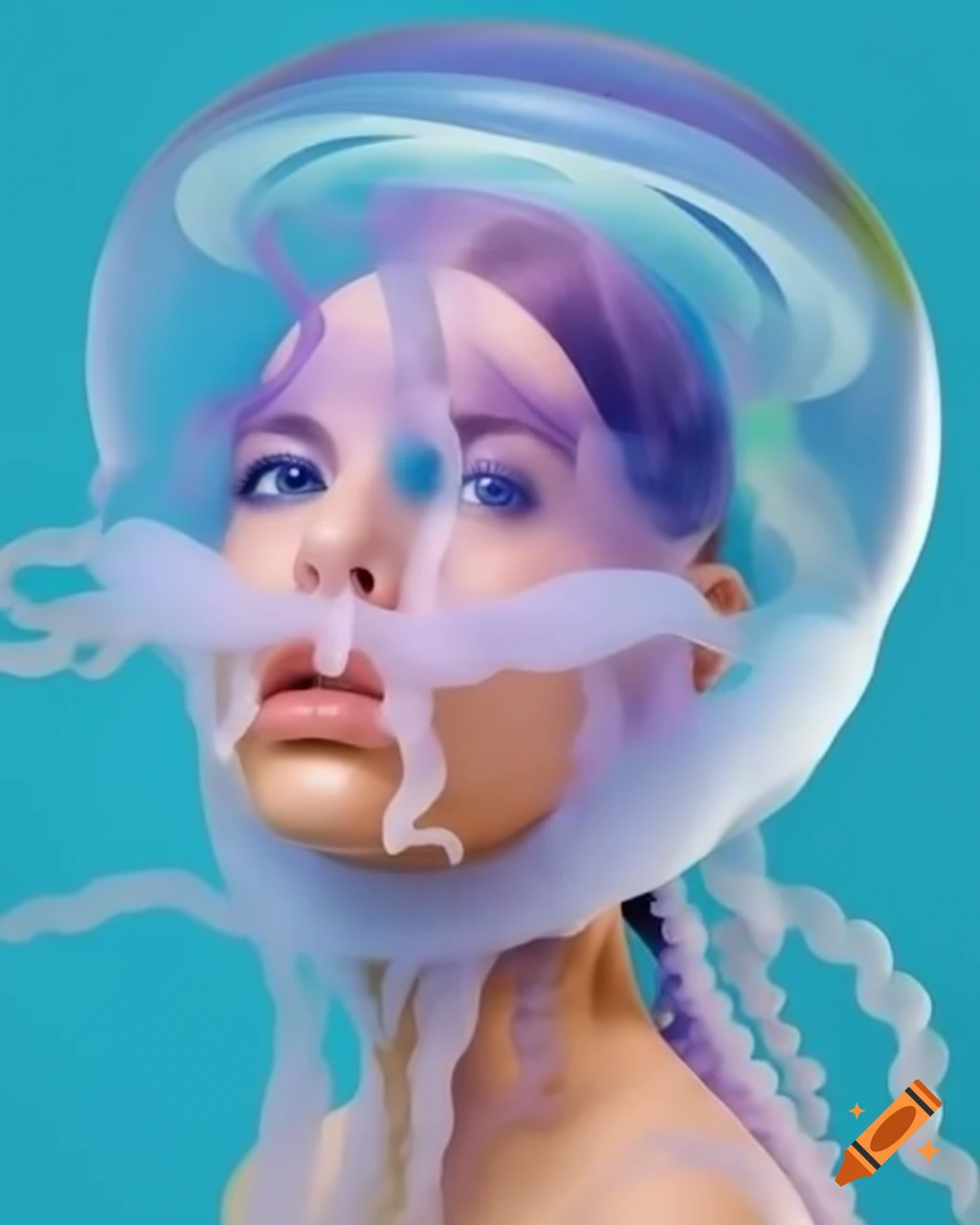 Surreal photography featuring jellyfish and a woman in pastel colors on ...