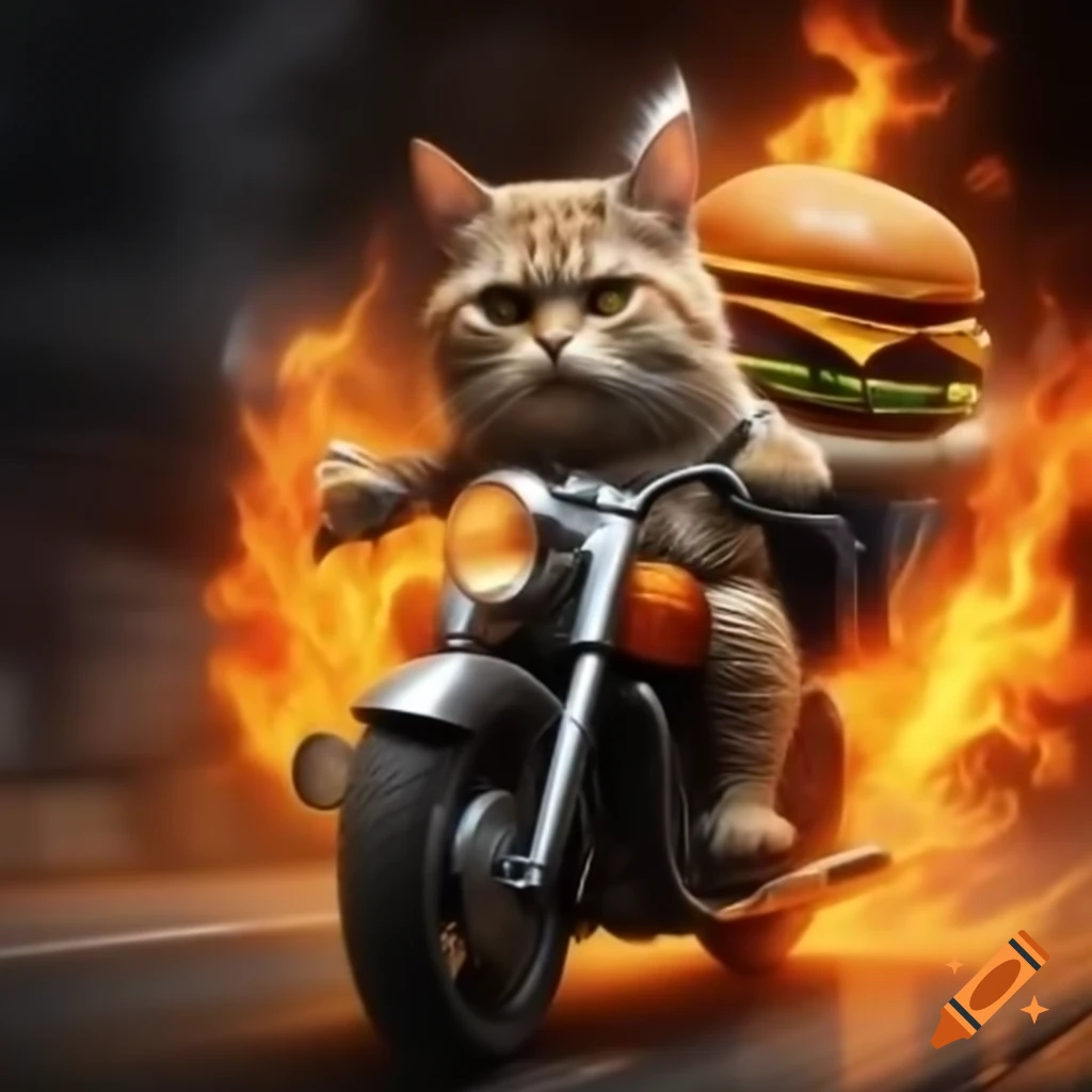 Stylish orange cat with sunglasses and rings leaning on purple mustang ...