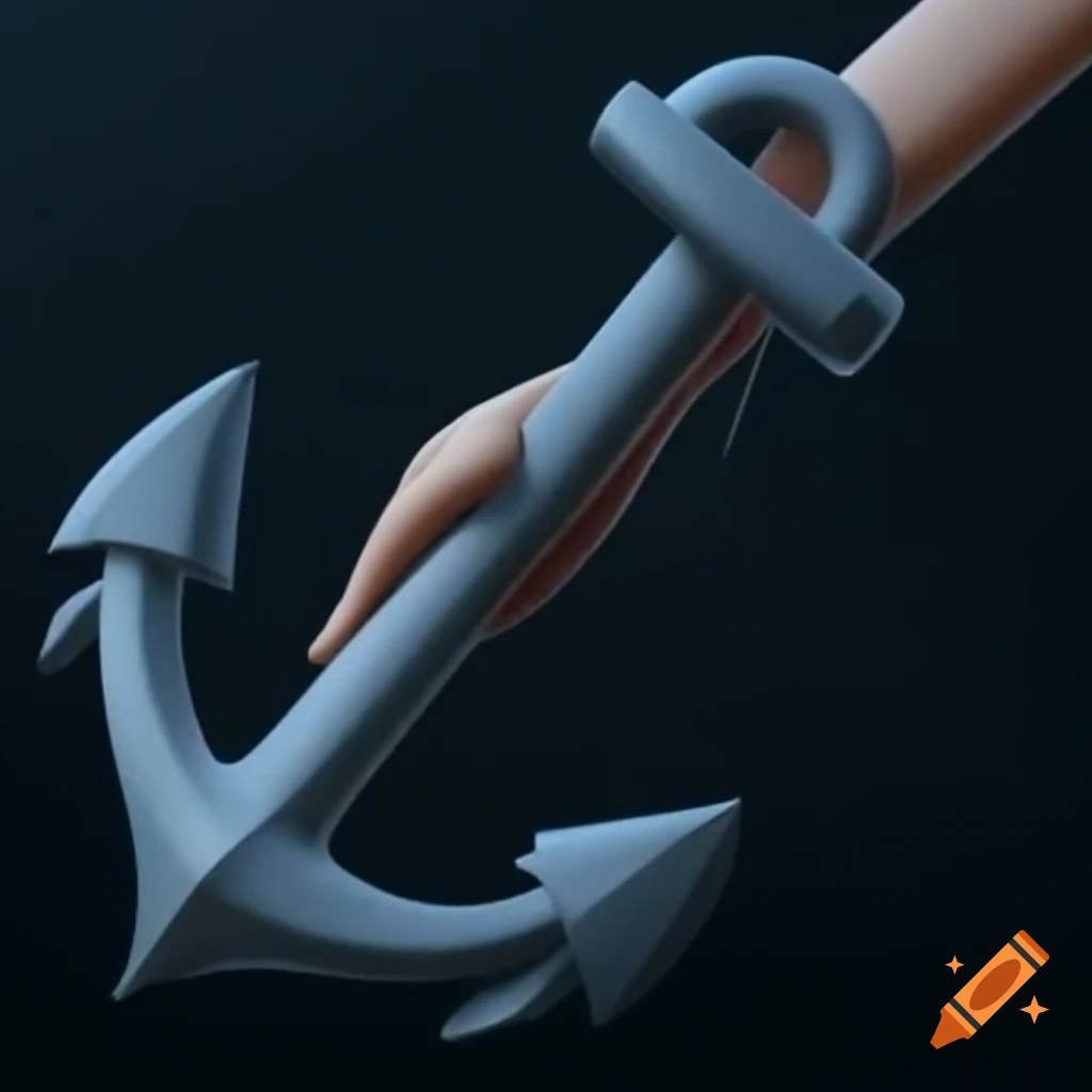 Hand gripping a ship anchor on Craiyon