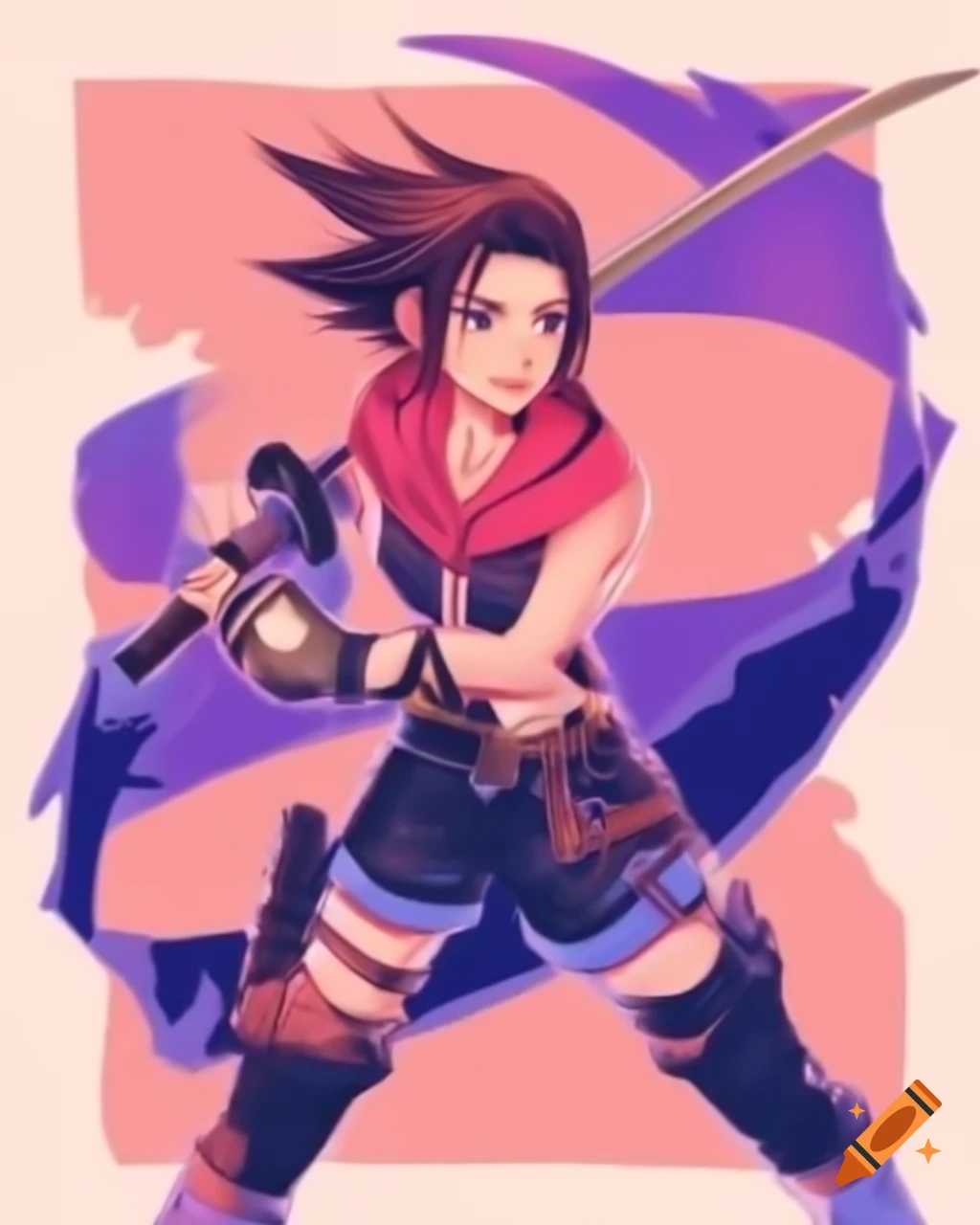 Anime-style characters walking through desert landscape on Craiyon