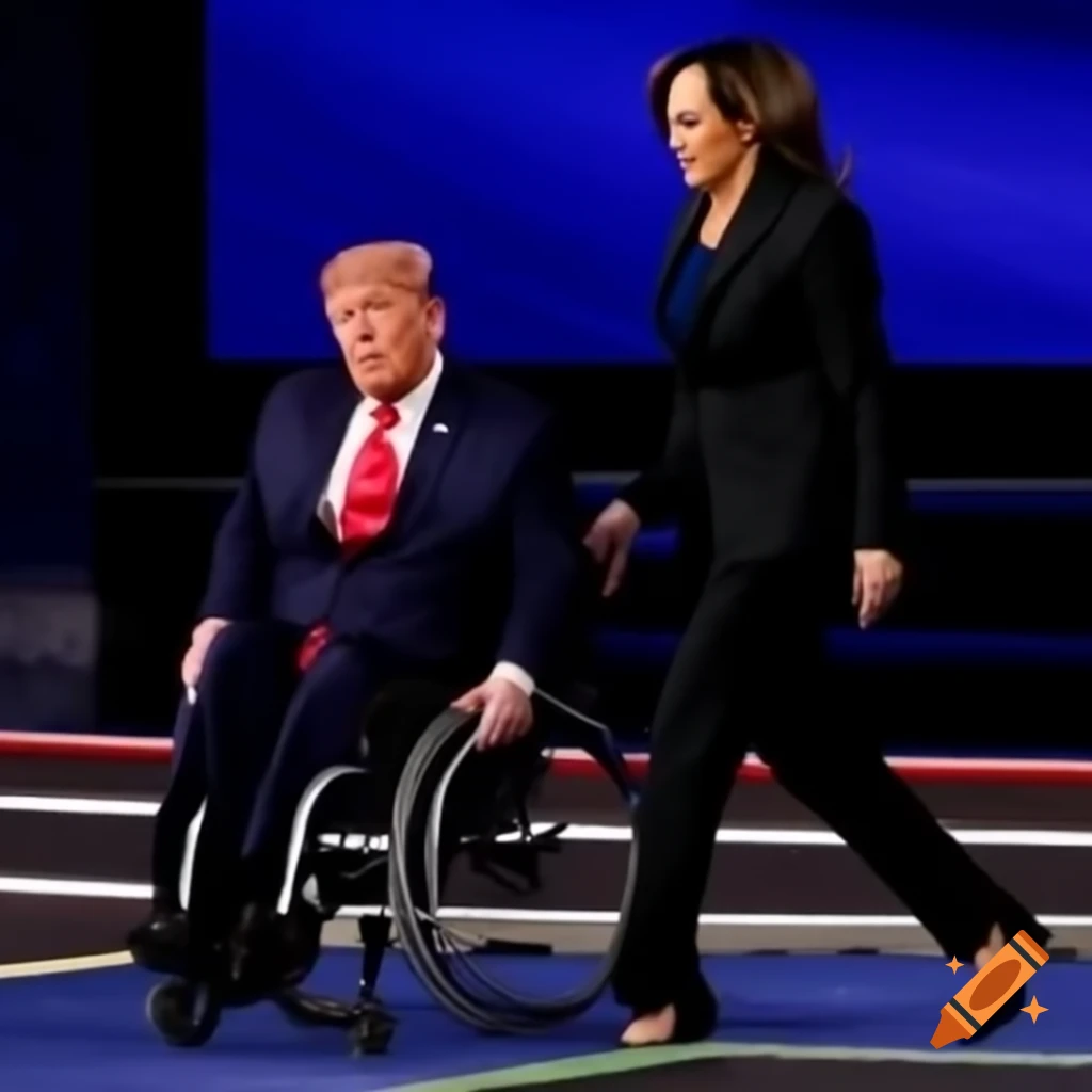 Kamala Harris confidently enters debate stage with Trump on the floor ...