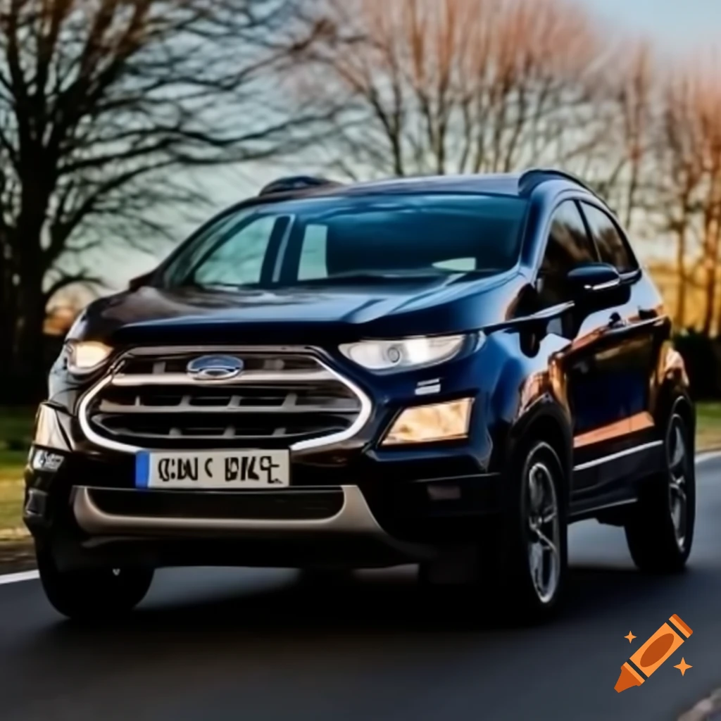 Black Ford Ecosport On The Road With A Specific Number Plate On Craiyon black-ford-ecosport-on-the-road-with-a-specific-number-plate-on-craiyon