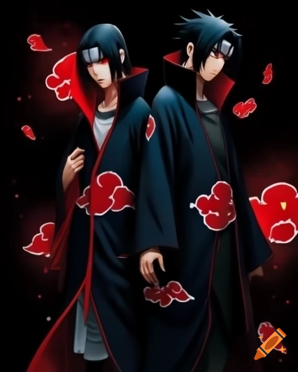 Stencil design featuring Itachi Uchiha from Naruto with iconic spiky ...