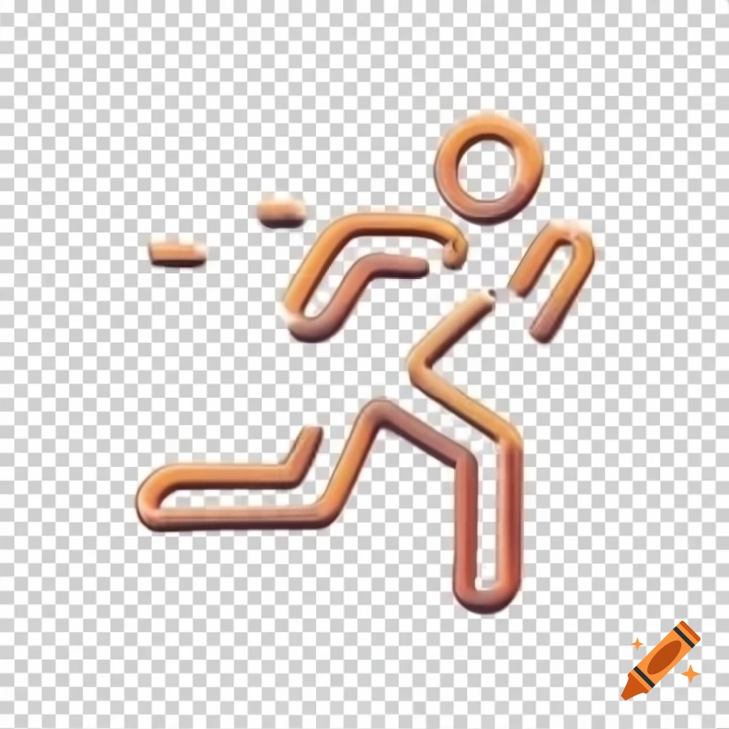 Stylized pencil-drawn icon of a person running with playful lines and ...