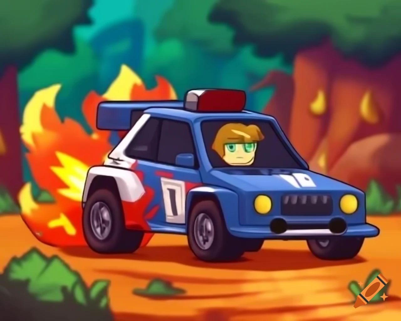 Rally race in Scribblenauts Unlimited style with colorful graphics on ...
