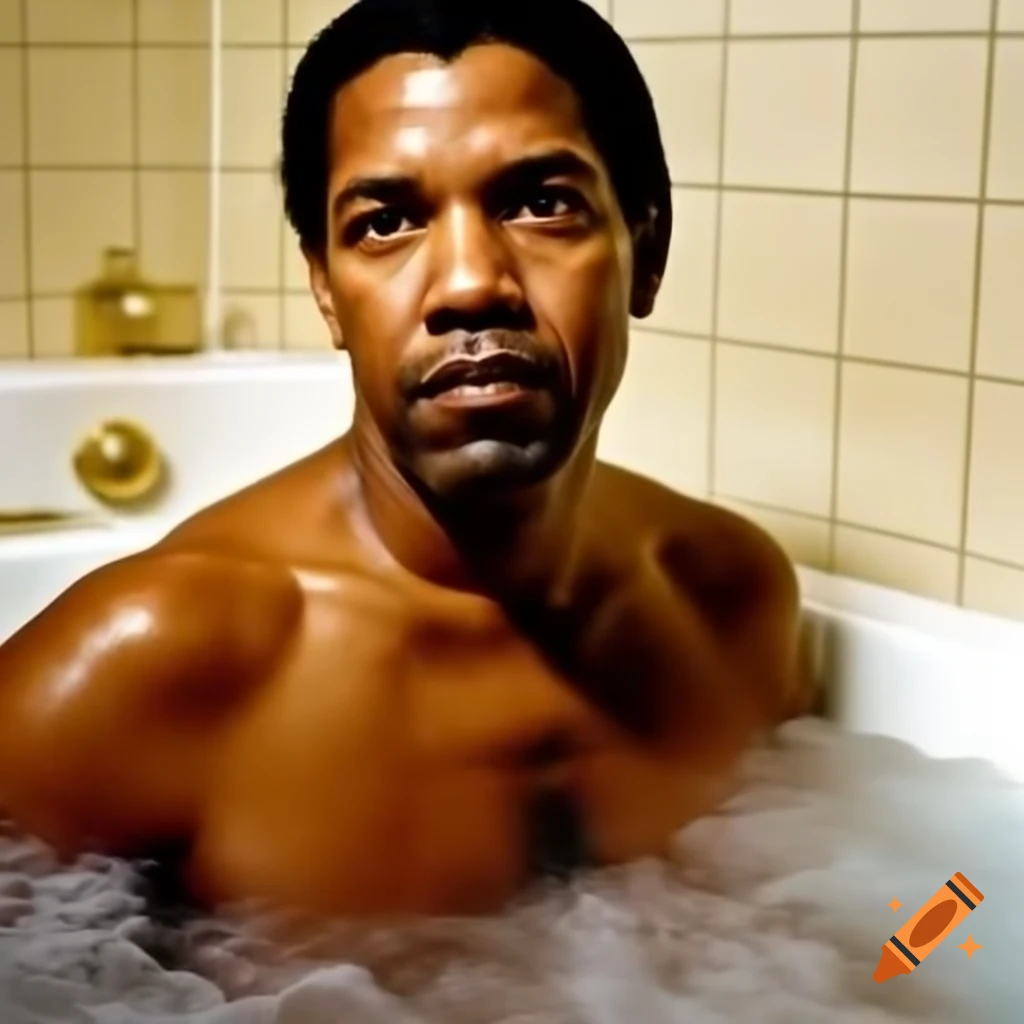 Denzel washington relaxing in a bathtub on Craiyon