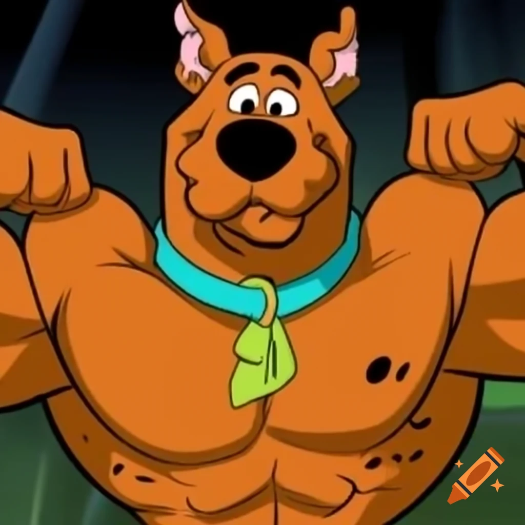 Muscular Scooby-Doo character illustration on Craiyon