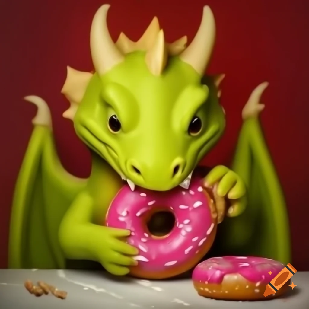 Dragon enjoying donuts on Craiyon
