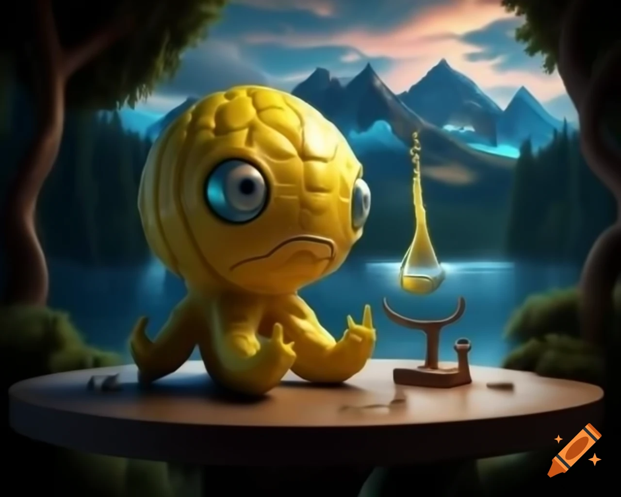 Surreal lemon monster sculpture in scientific photography style on Craiyon