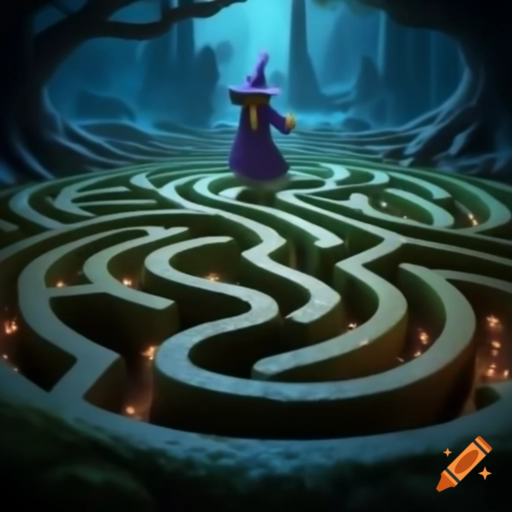 Magical maze background in a wizarding world on Craiyon
