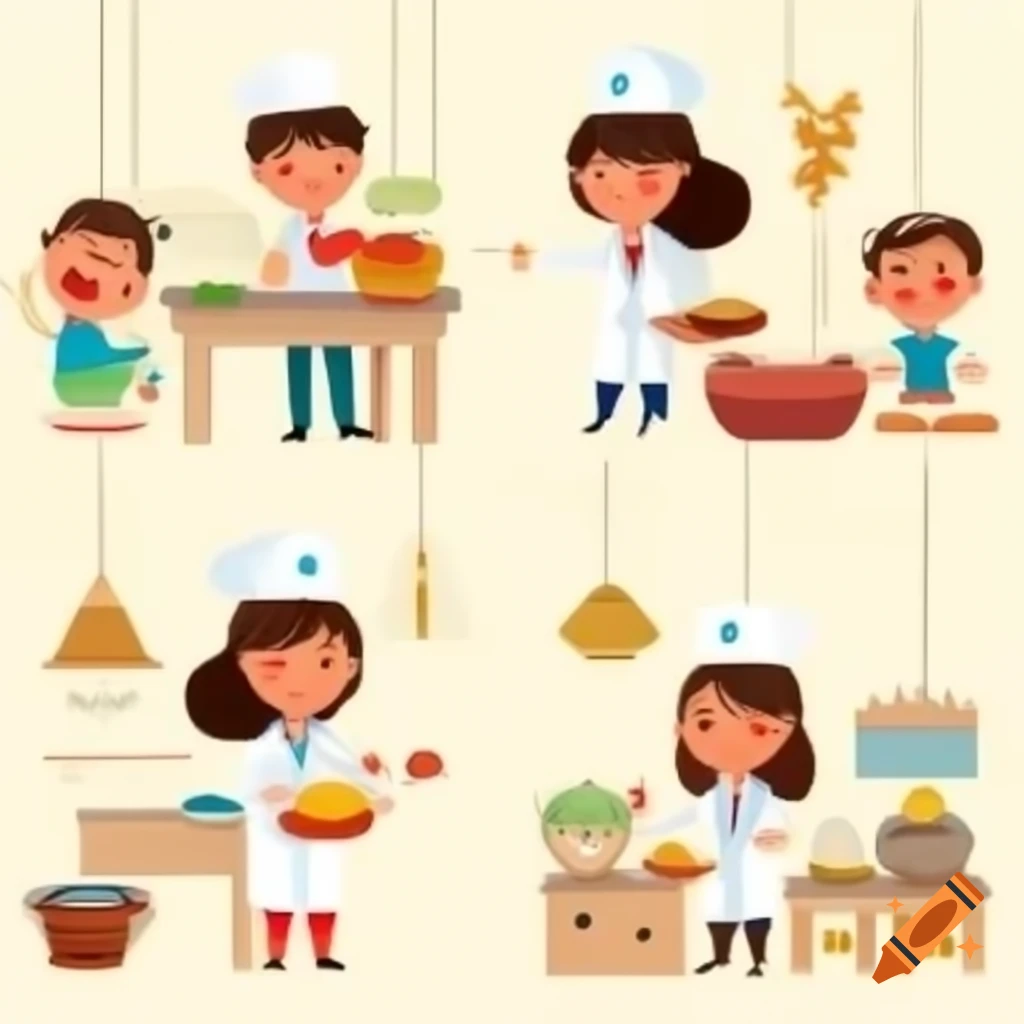 Cartoonesque design inspired by cooking mama with vibrant colors on Craiyon